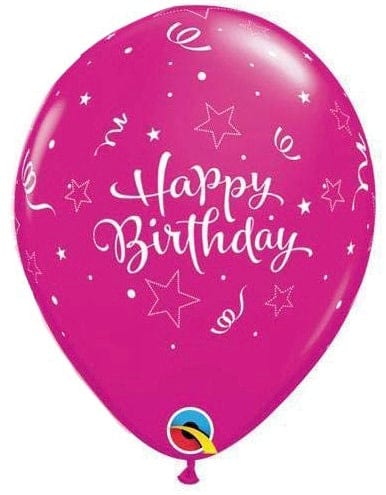 Dökkbleik "Happy Birthday" blaðra 30cm – Balún