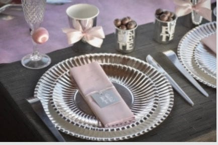 Silfurlitaðir undirdiskar úr pappa - 10stk í pakka -30cm – Balún